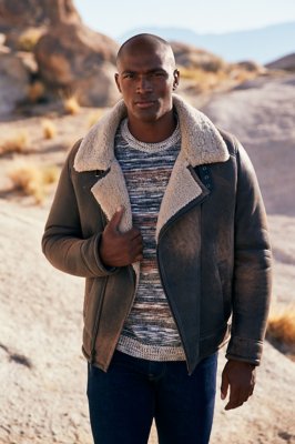 Jayden Shearling Sheepskin Bomber Moto Jacket | Overland
