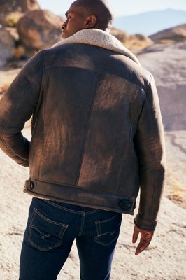 Jayden Shearling Sheepskin Bomber Moto Jacket | Overland