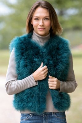 Estella Marabou Feather Vest | Overland
