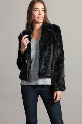 Robin Rabbit Fur Moto Jacket | Overland