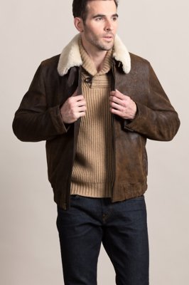 Dallas Distressed Lambskin Leather Bomber Jacket | Overland