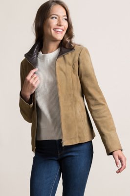 Sierra Goatskin Suede Leather Jacket with Buffalo Leather Trim | Overland