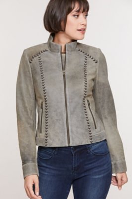 Tabitha Distressed Lambskin Leather Jacket | Overland