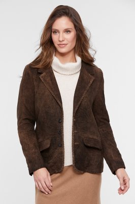 Naomi Goatskin Suede Leather Blazer | Overland