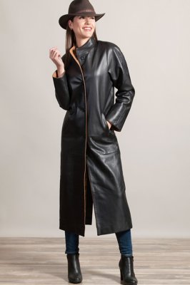 Vickie Full-Length Lambskin Leather Coat | Overland