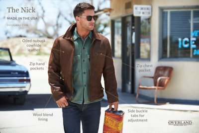 Nick Heavy Duty Nubuck Leather Motorcycle Jacket | Overland