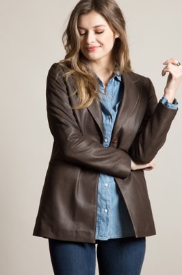 Amanda Lambskin Leather Blazer | Overland