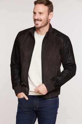 Ethan Lambskin Suede Bomber Jacket | Overland