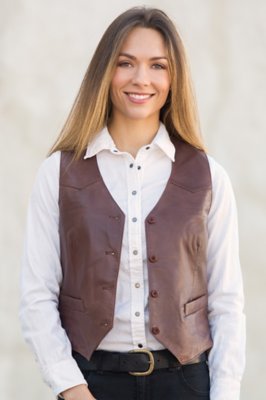 Mandy Waxed Lambskin Leather Vest | Overland