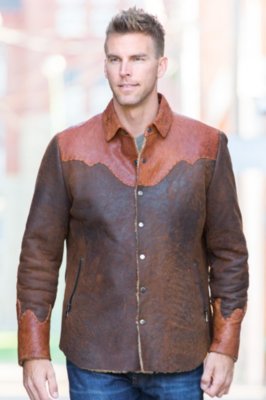 Jacoby Distressed Shearling Sheepskin Shirt Jacket | Overland