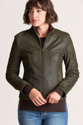 Molly Distressed Italian Lambskin Leather Jacket | Overland