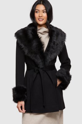 Tamara Italian Wool Coat with Toscana Sheepskin Trim | Overland