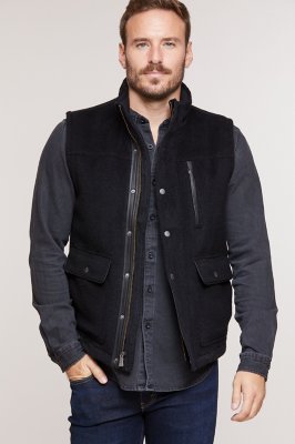 Lincoln Wool-Blend Vest with Leather Trim | Overland