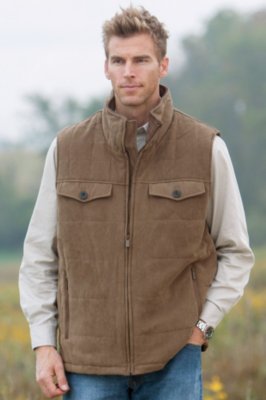 Men's Rainforest Herringbone Microsuede Vest | Overland