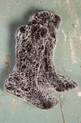 Women's Knitted Rabbit Fur Slipper Socks | Overland