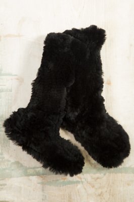 Knitted Rabbit Fur Slipper Socks | Overland