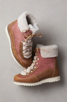 Women's Loren Wool-Lined Waterproof Suede and Leather Boots with ...