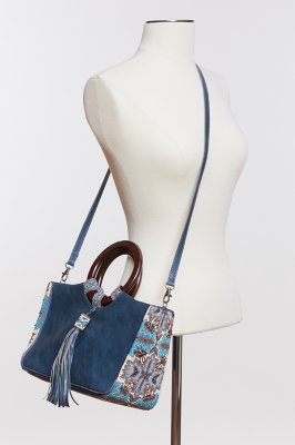 Oasis Beaded Leather Crossbody Tote Bag | Overland