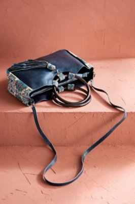 Oasis Beaded Leather Crossbody Tote Bag | Overland