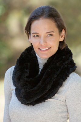Women's Knitted Rex Rabbit Fur Infinity Scarf | Overland