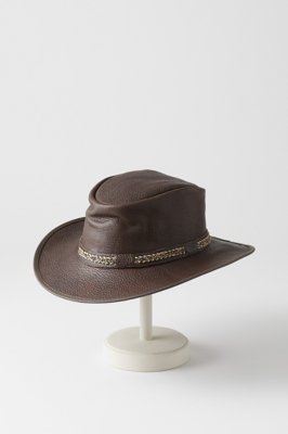 Ridgeway Crushable American Bison Leather Outback Hat | Overland