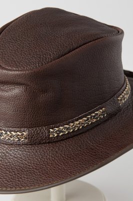 Ridgeway Crushable American Bison Leather Outback Hat | Overland