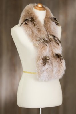 Fox Fur Scarf with Ostrich Feathers | Overland