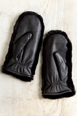 Women’s Rex Rabbit Fur and Lambskin Leather Mittens | Overland