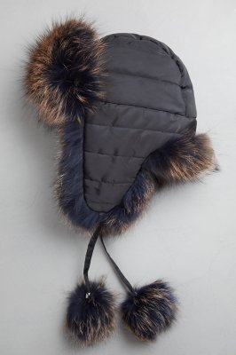 Quilted Trapper Hat with Silver Fox Fur Trim | Overland