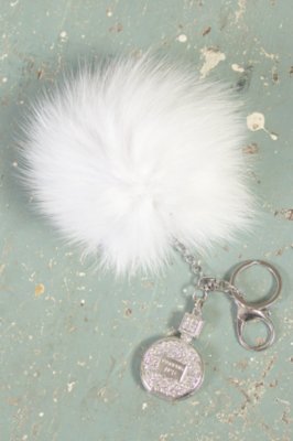 Charm Key Chain with Fox Fur Pom | Overland