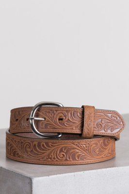 Western Scroll Leather Belt - Leather Belts | Overland