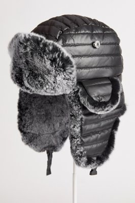 Quilted Trapper Hat with Rex Rabbit Fur Lining | Overland