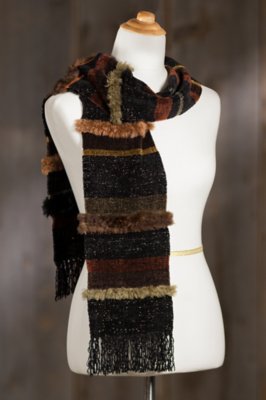 Chenille and Sheared Beaver Fur Scarf | Overland