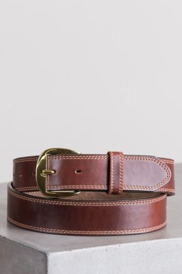 Oiled Fancy Padded Leather Belt - Leather Belts | Overland