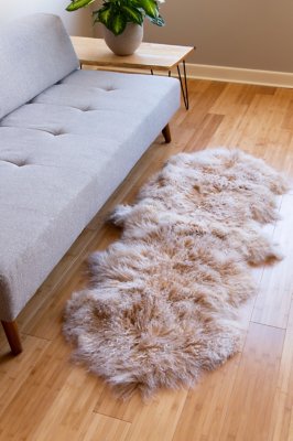 2-Pelt (2' x 5') Tibetan Lamb Fur Runner Rug | Overland